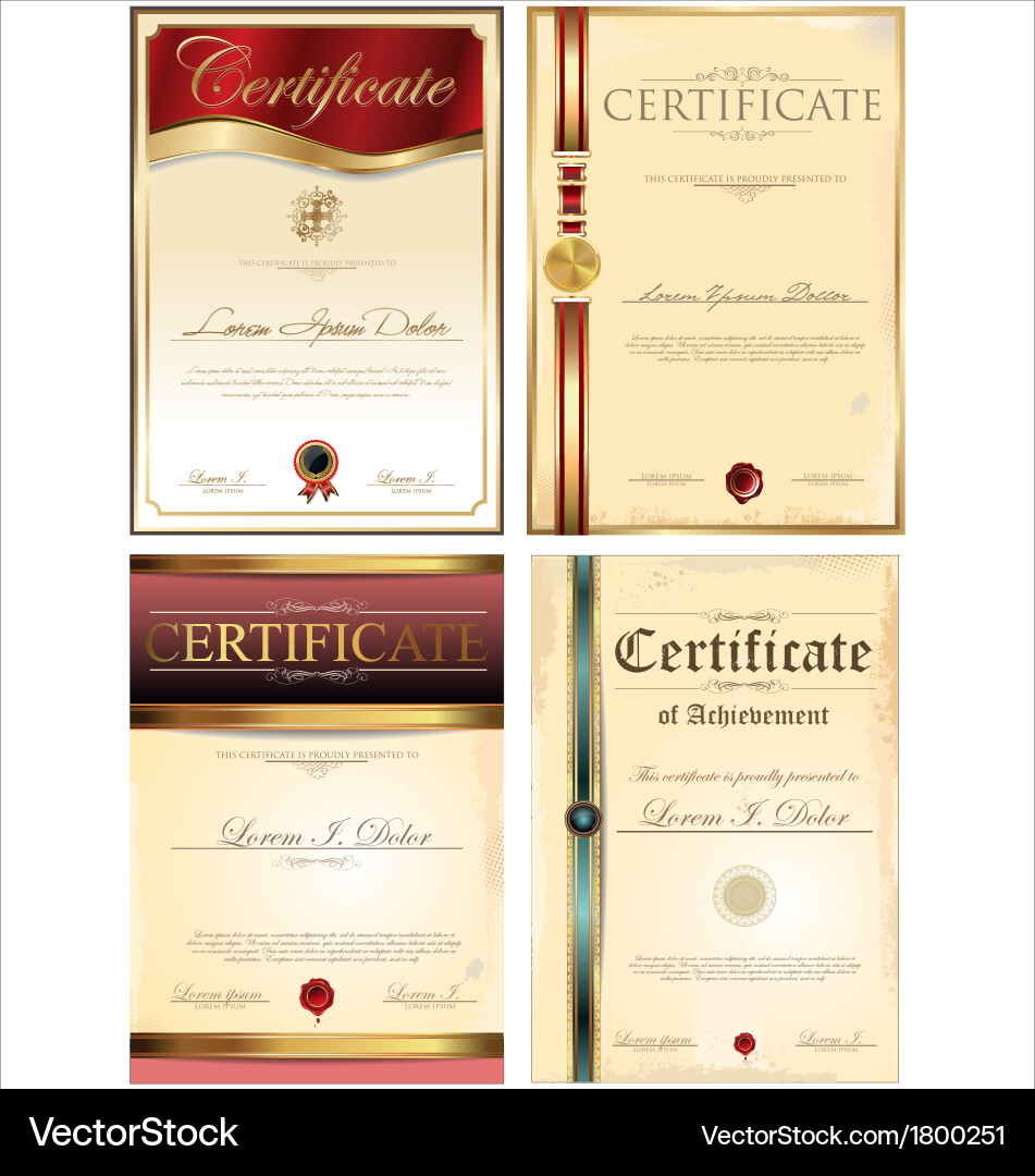 Certificate Collection - Award Templates Vector Image