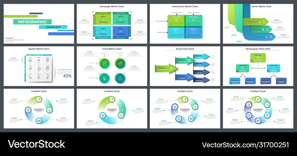 Collection presentation templates Royalty Free Vector Image