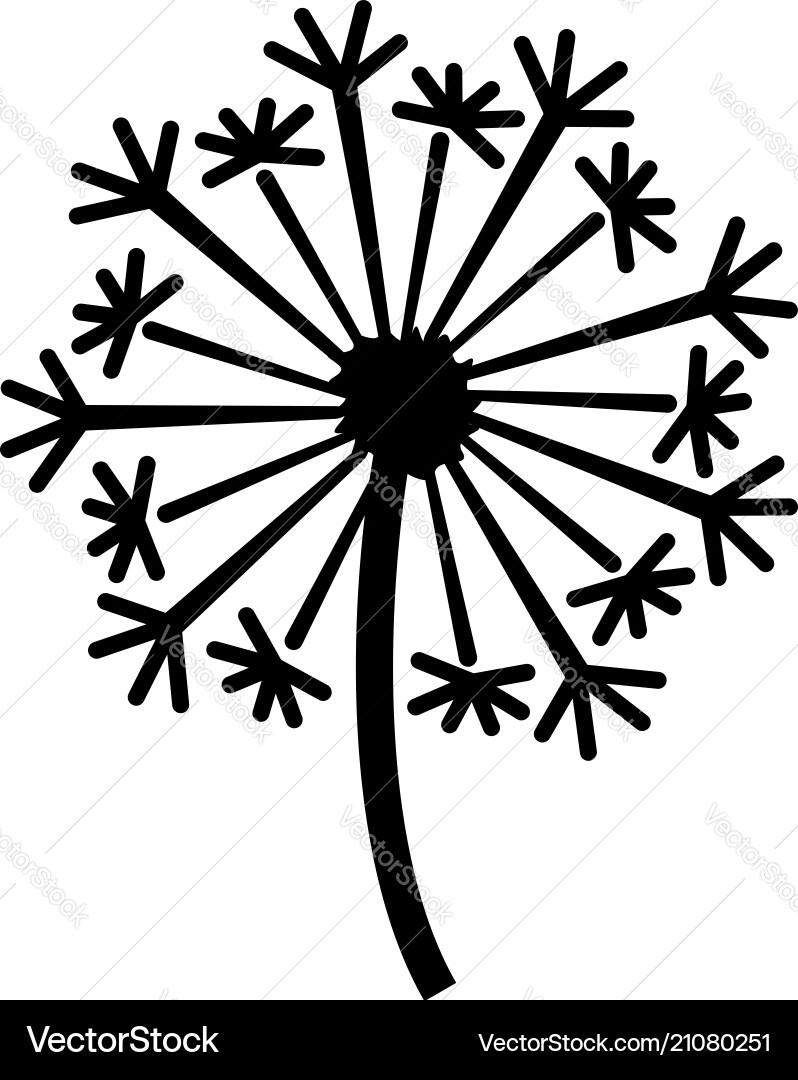 Dandelion icon simple style Royalty Free Vector Image