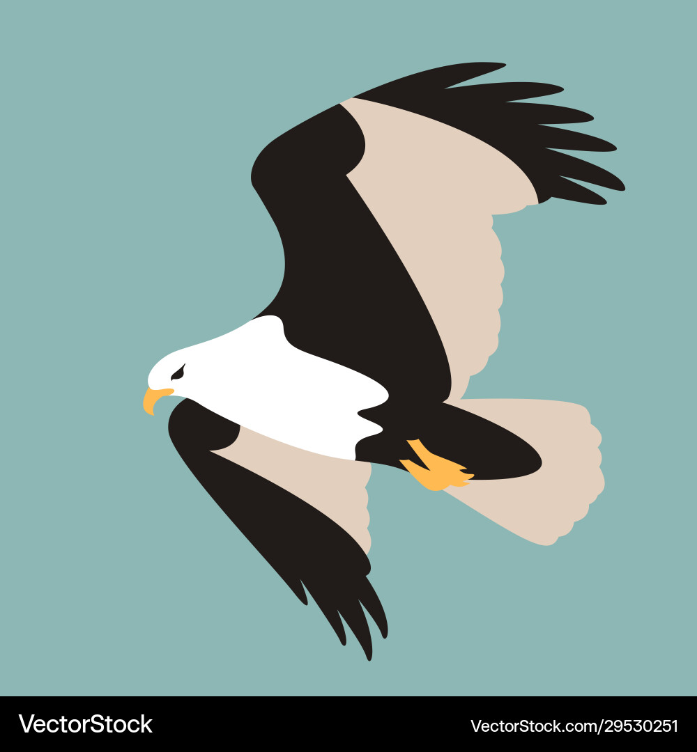Eagle bird flat style profile side Royalty Free Vector Image