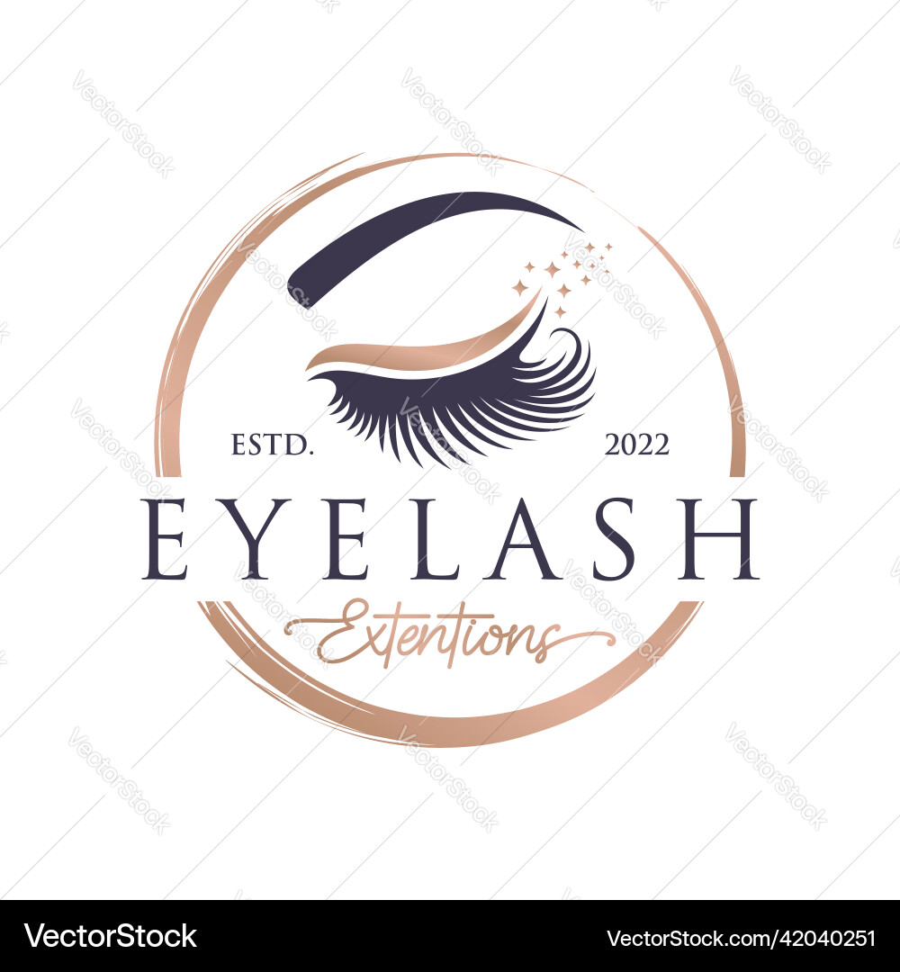 Eyelash extension logo design Royalty Free Vector Image