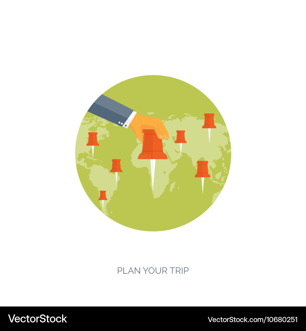 Flat travel background summer holidays vacation Vector Image