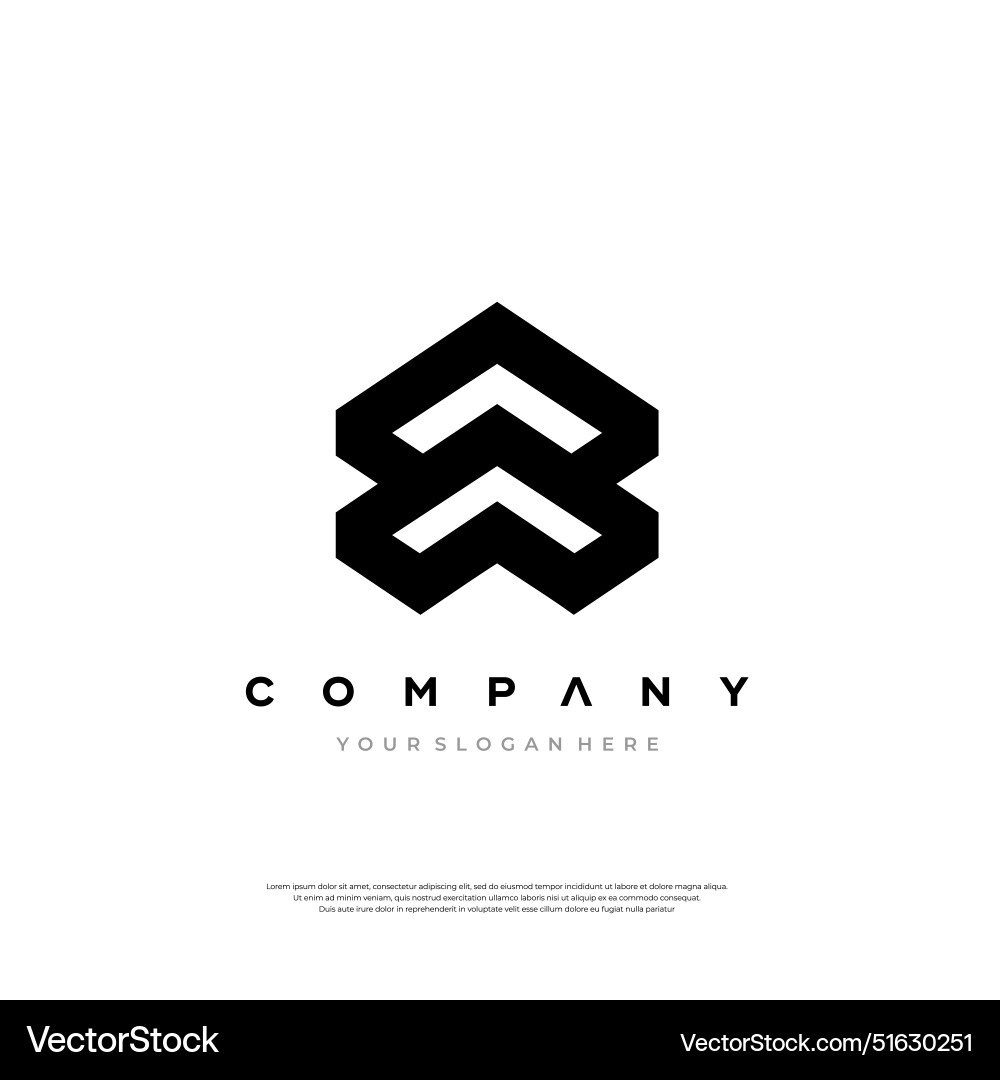 Geometric chevron emblem logo Royalty Free Vector Image
