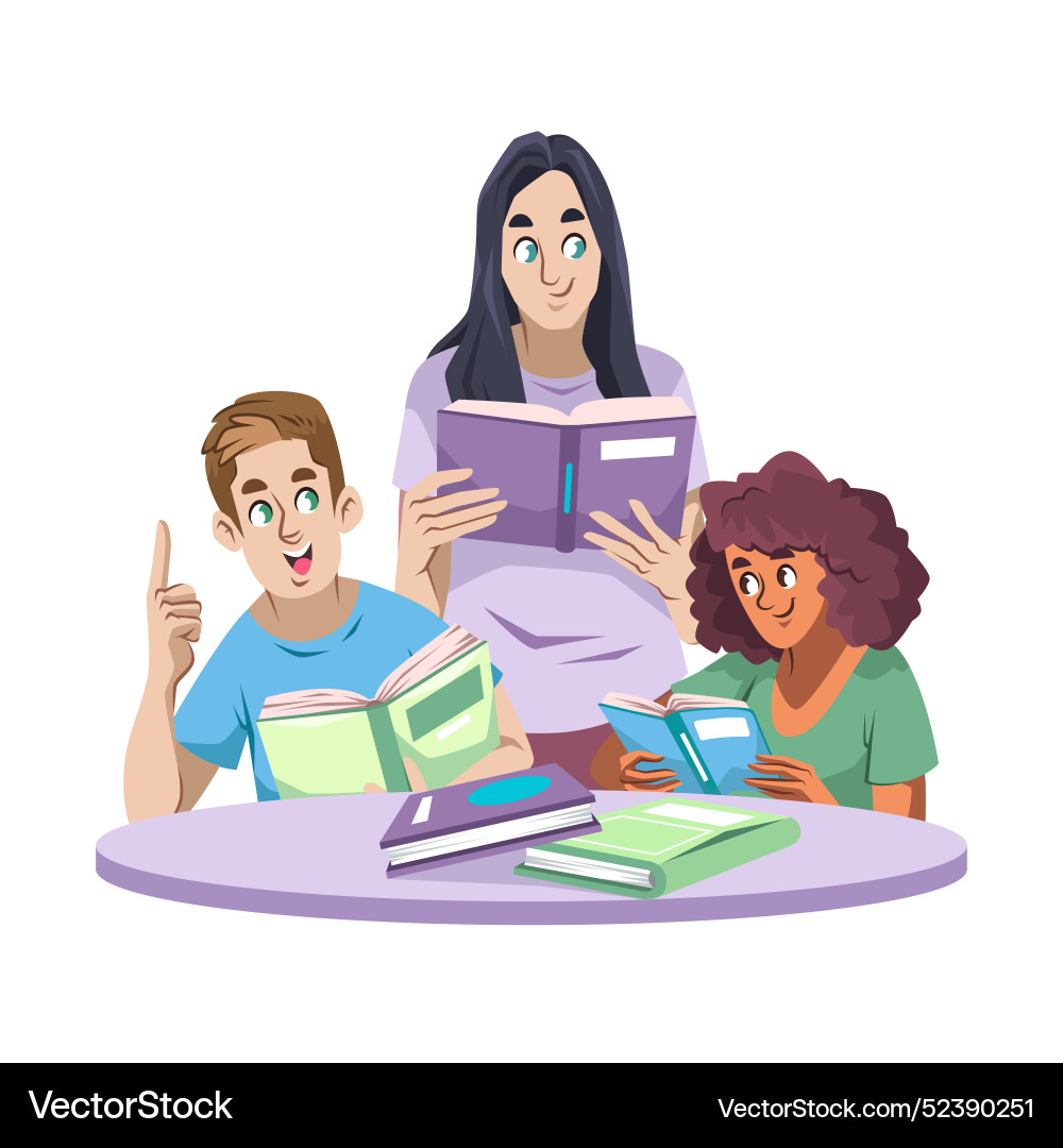 Hand drawn flat design book club Royalty Free Vector Image