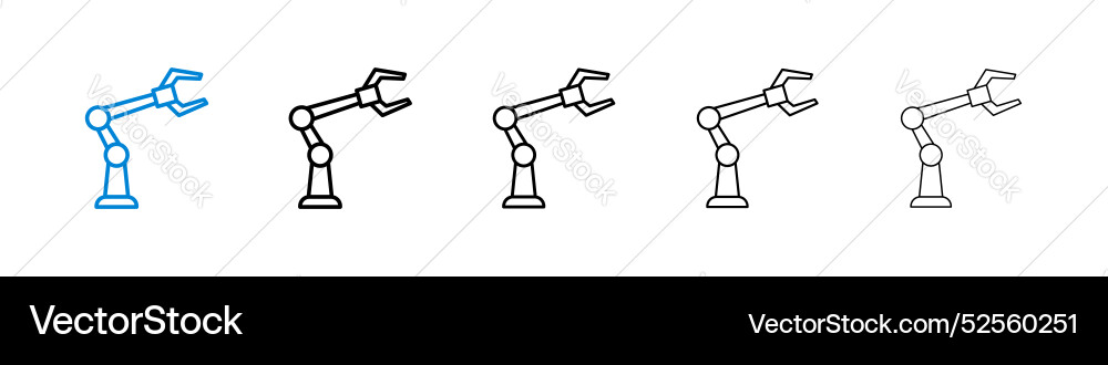Industrial robot icon set on white background Vector Image