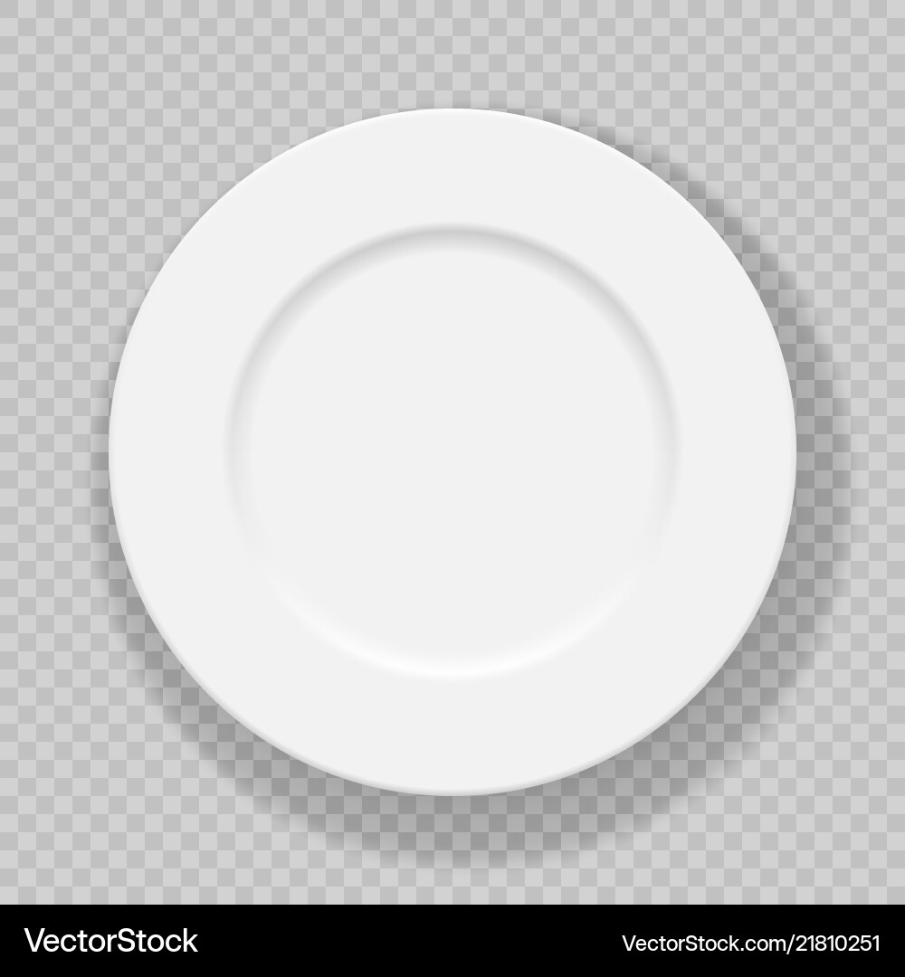 Isolated White Ceramic Plate Royalty Free Vector Image