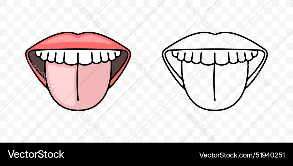 Mouth lips teeth and tongue graphic design Vector Image