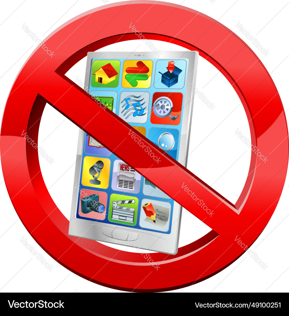 No mobiles Royalty Free Vector Image - VectorStock