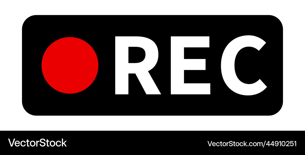 Rec button or video recording Royalty Free Vector Image