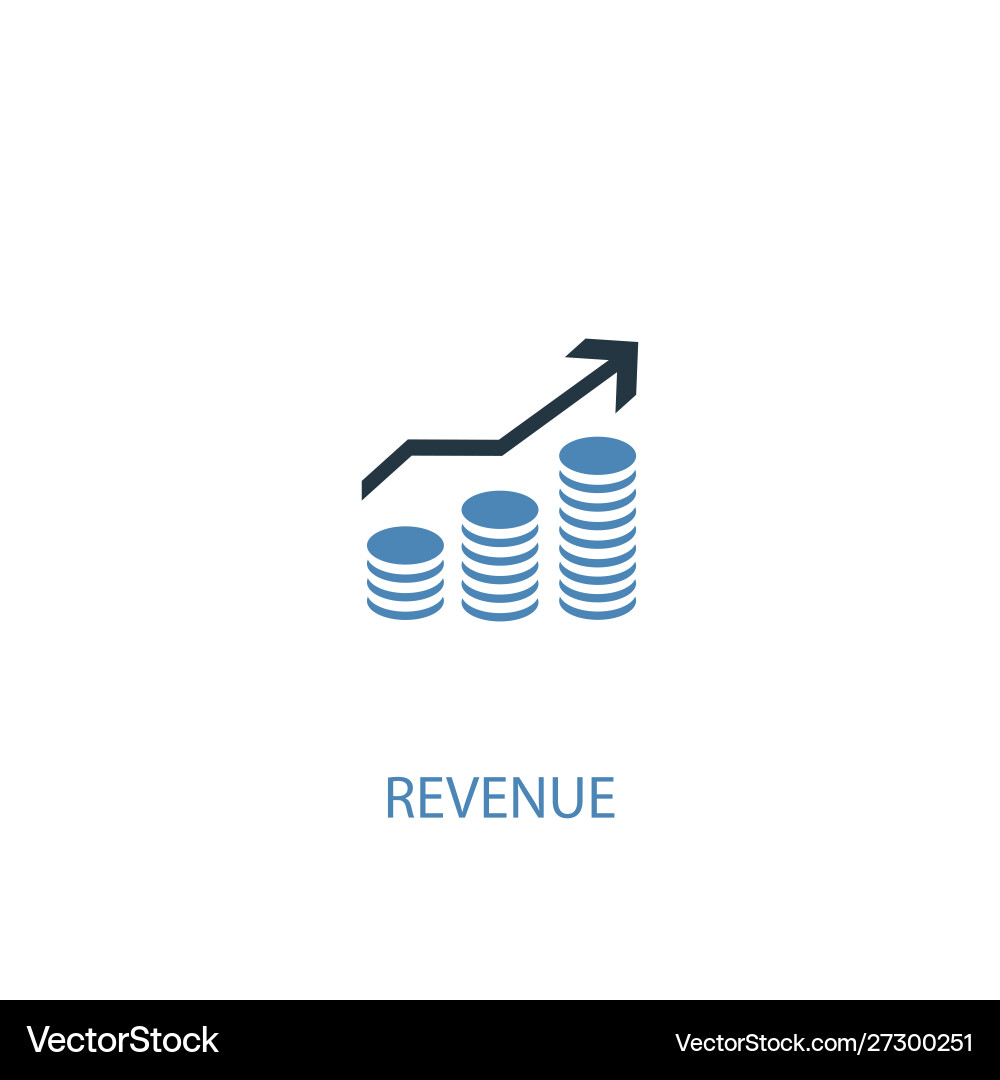 Revenue concept 2 colored icon simple blue Vector Image