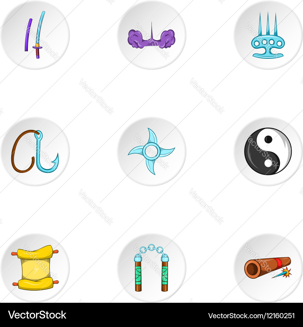 Spy icons set cartoon style Royalty Free Vector Image