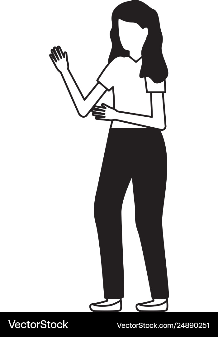 Woman gesturing hands Royalty Free Vector Image