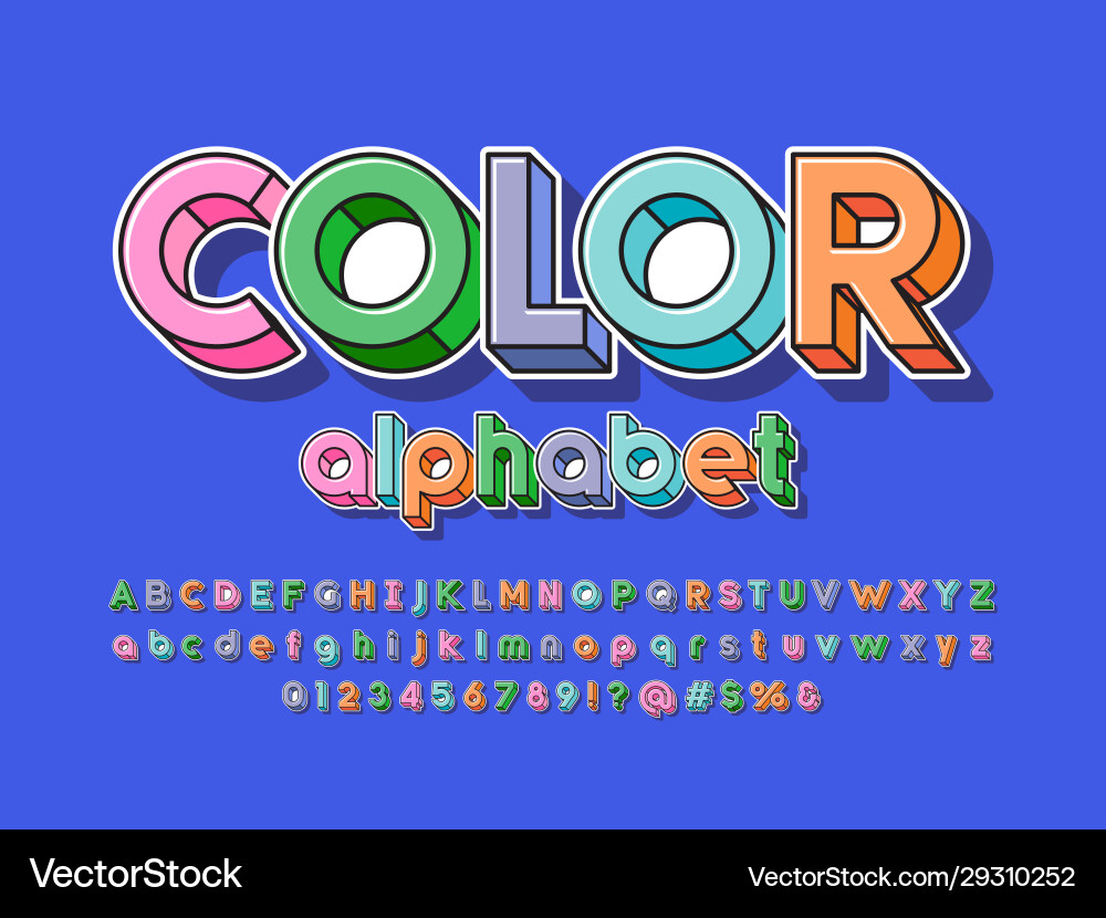 3d bold font Royalty Free Vector Image - VectorStock