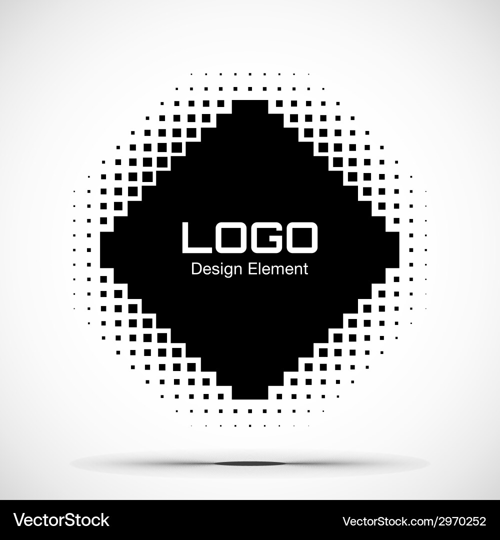 Abstract halftone logo design element raster Vector Image