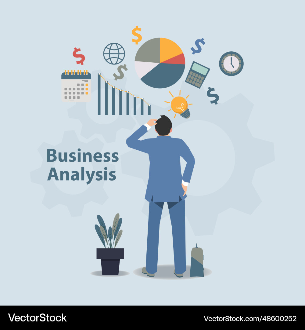 Businessman with business analysis design Vector Image