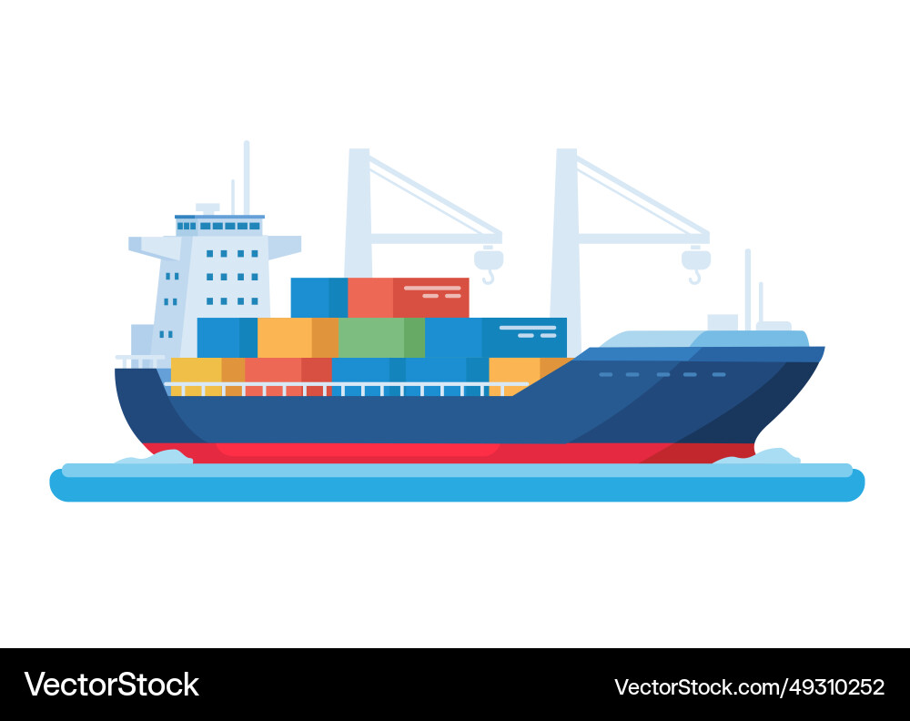Cargo ship transportation industry Royalty Free Vector Image