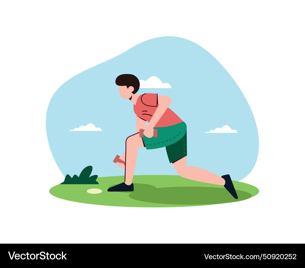 Cartoon man working out with dumbbells Royalty Free Vector