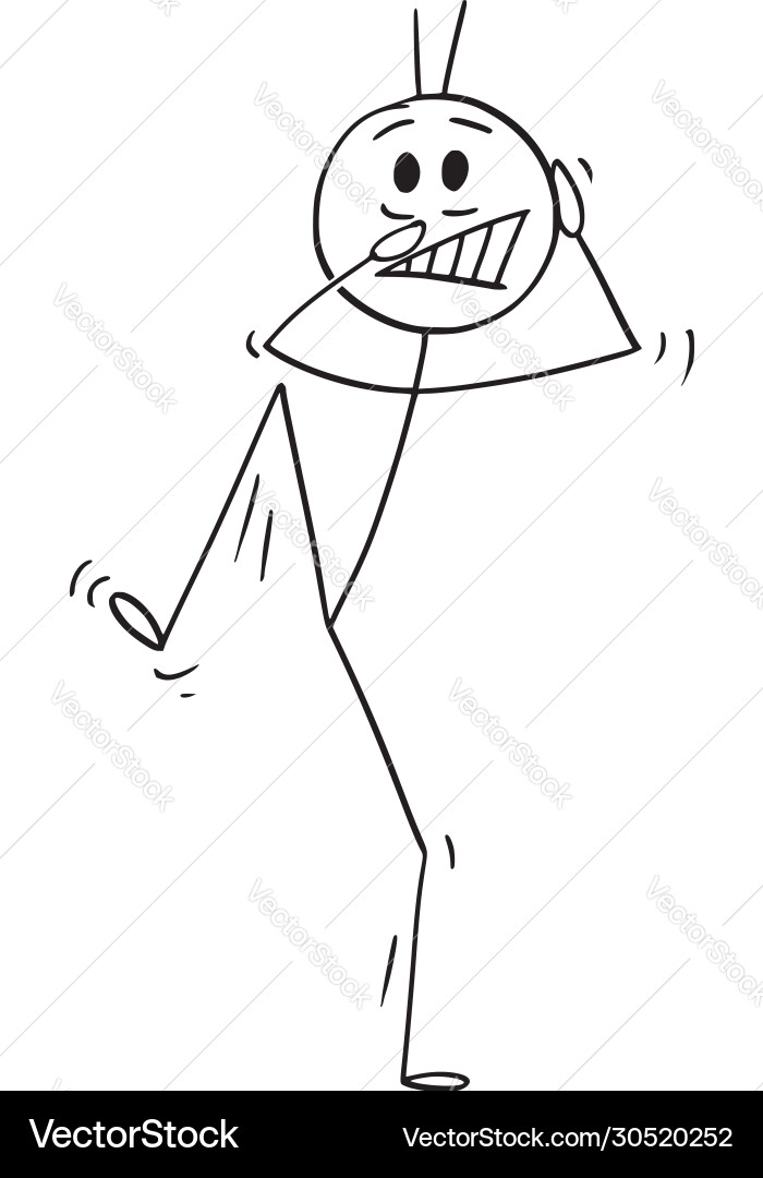 Cartoon shocked frightened or scared man Vector Image