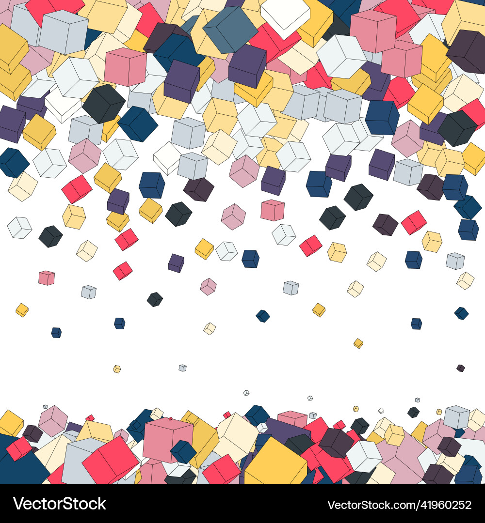 Colored falling cubes presentation template Vector Image