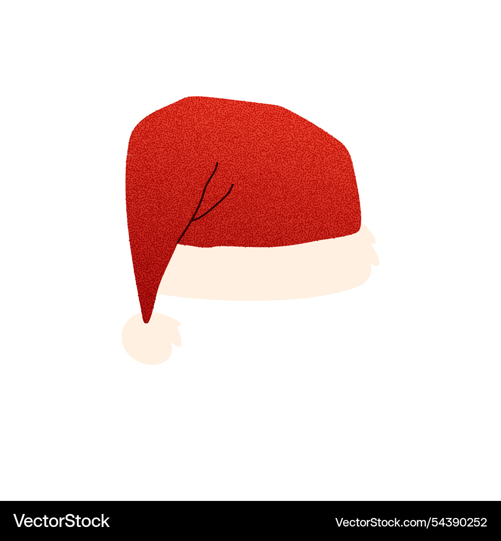 Cute cartoon santa hat with soft details Vector Image
