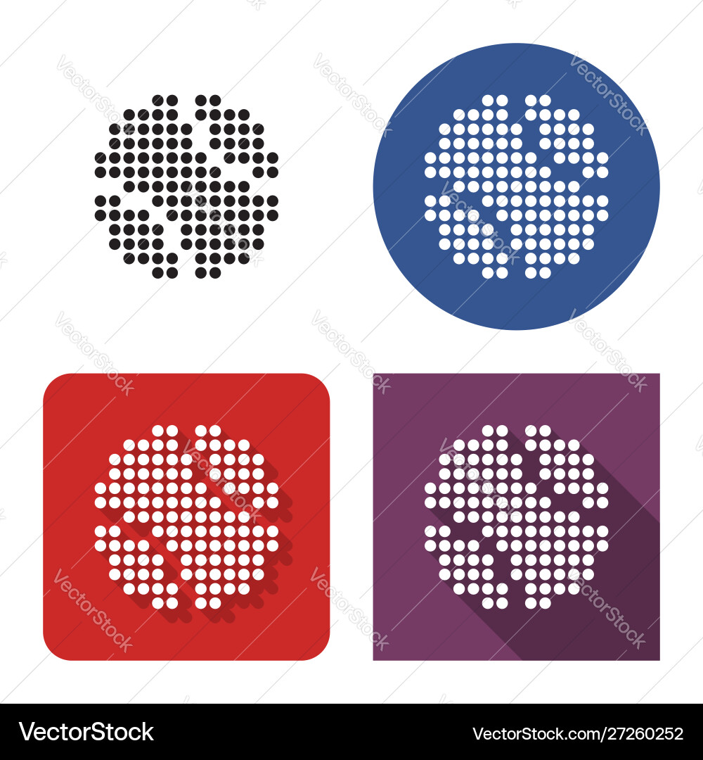 Dotted icon baseball in four variants Royalty Free Vector
