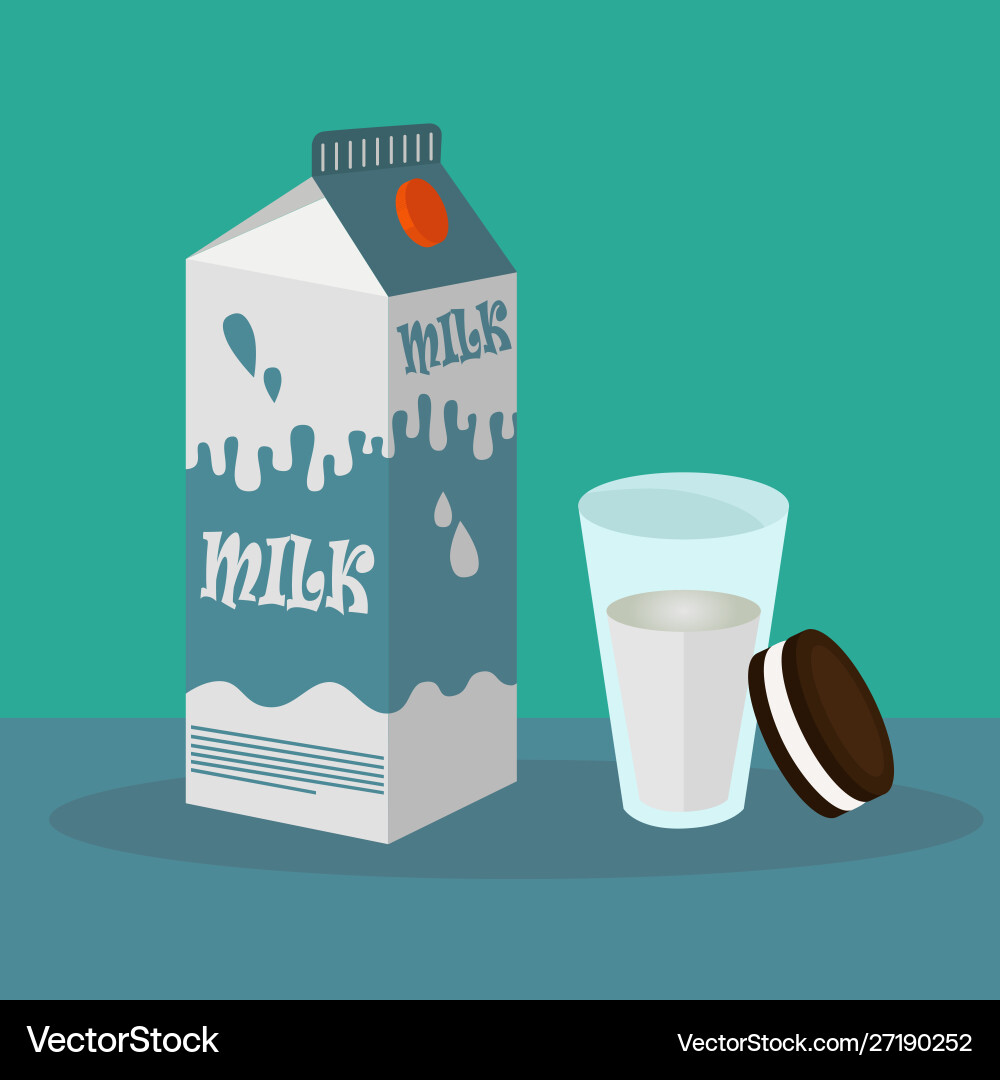 Fresh glass milk carboard pack Royalty Free Vector Image