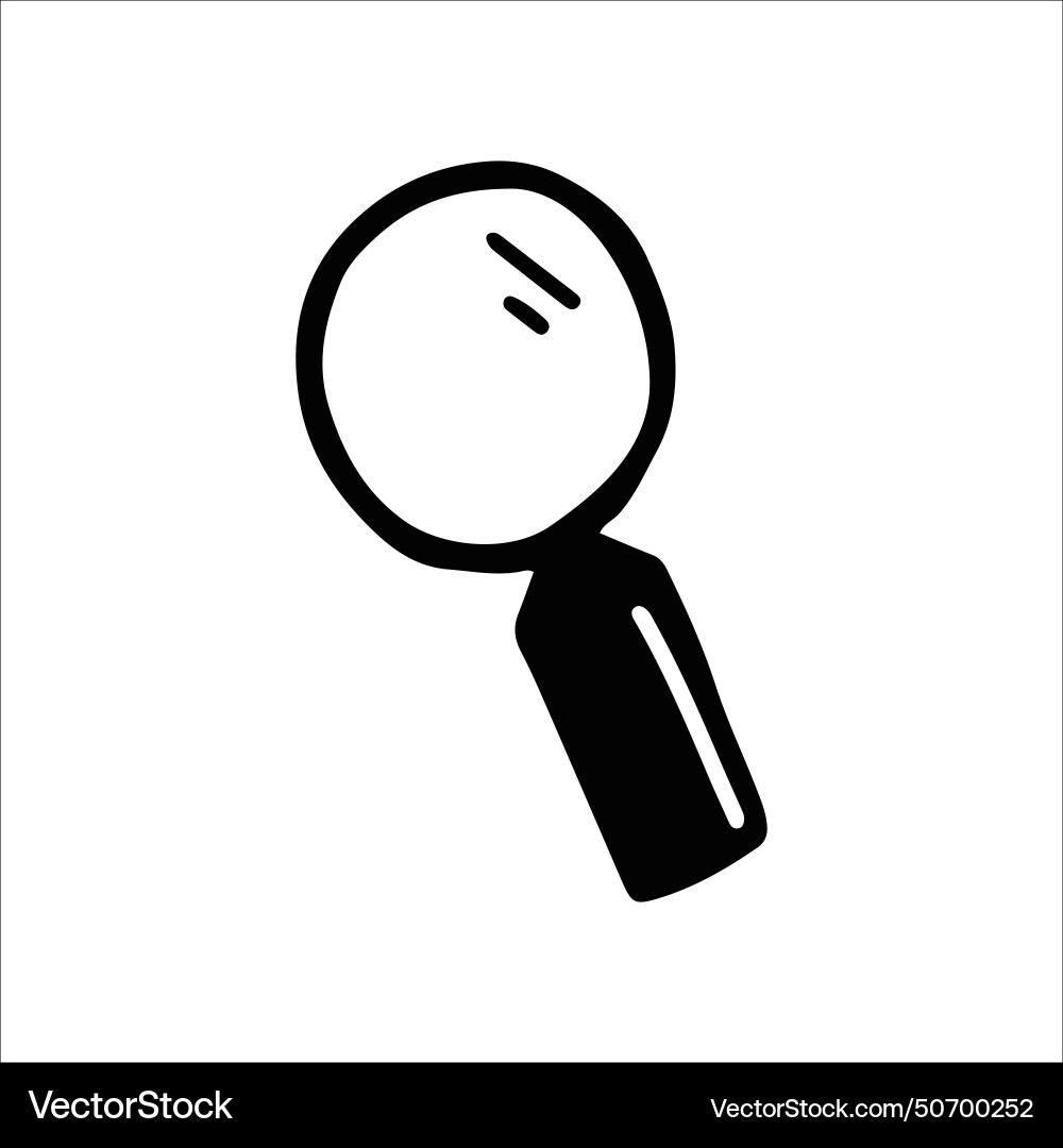 Hand-drawn magnifying glass doodle on a plain Vector Image
