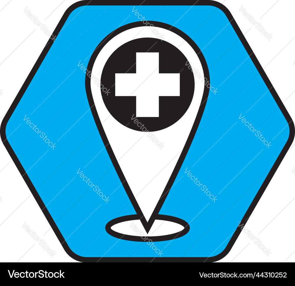 Hospital location on a white background Royalty Free Vector