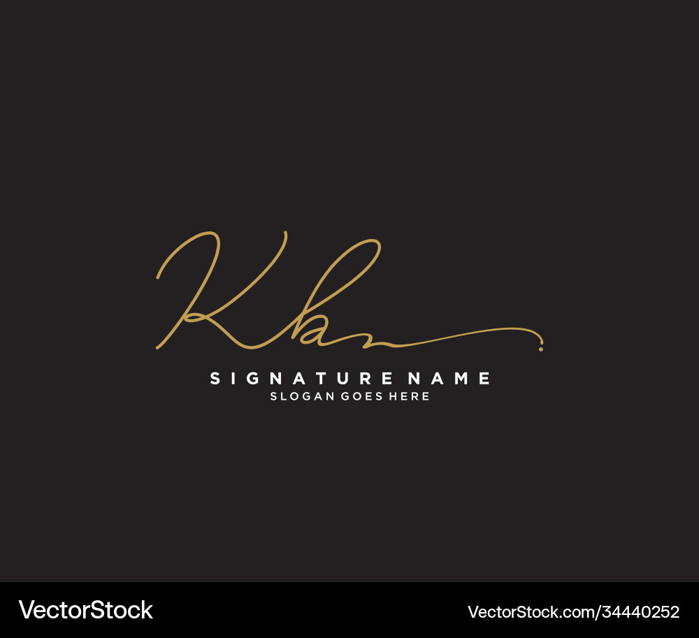 Letter kb signature logo template Royalty Free Vector Image