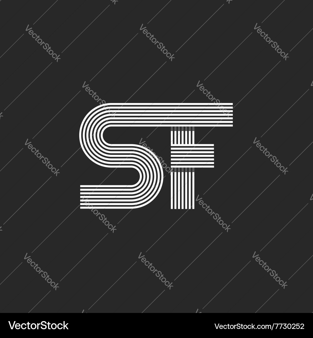 Letters sf logo monogram capital s linked f Vector Image