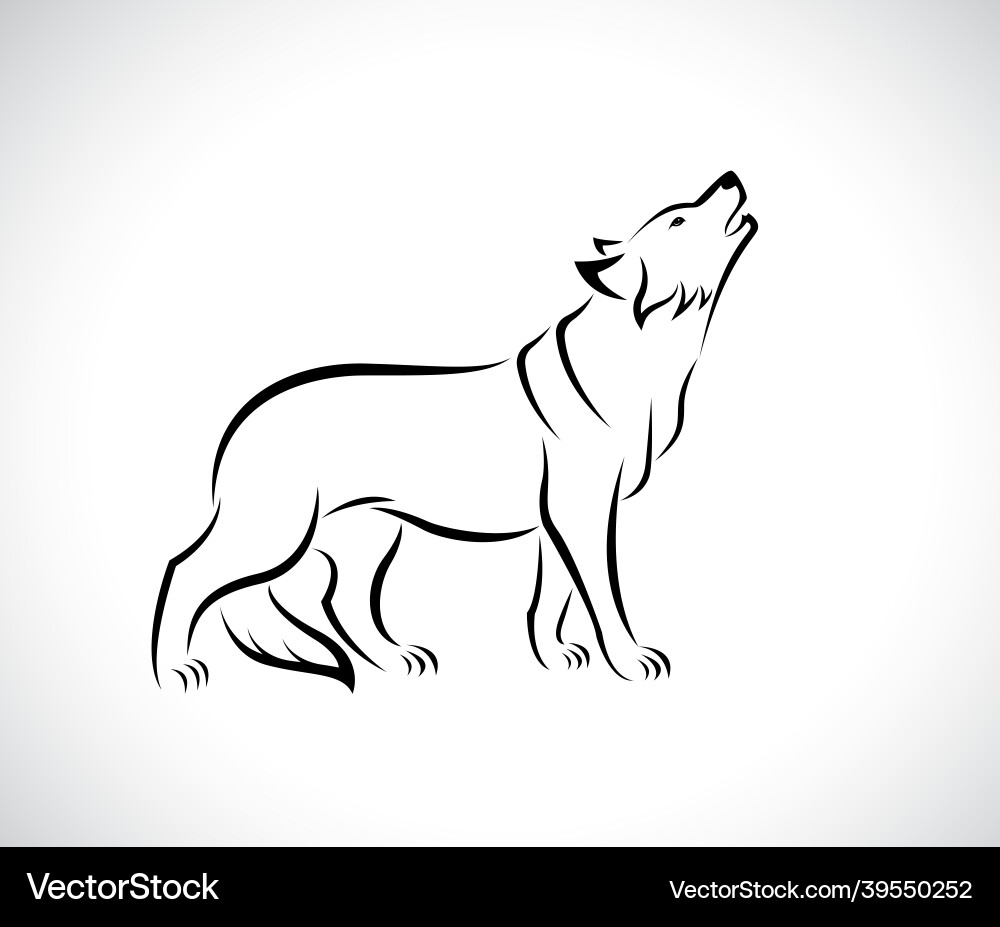 Lone Wolf Silhouette on White Royalty Free Vector Image