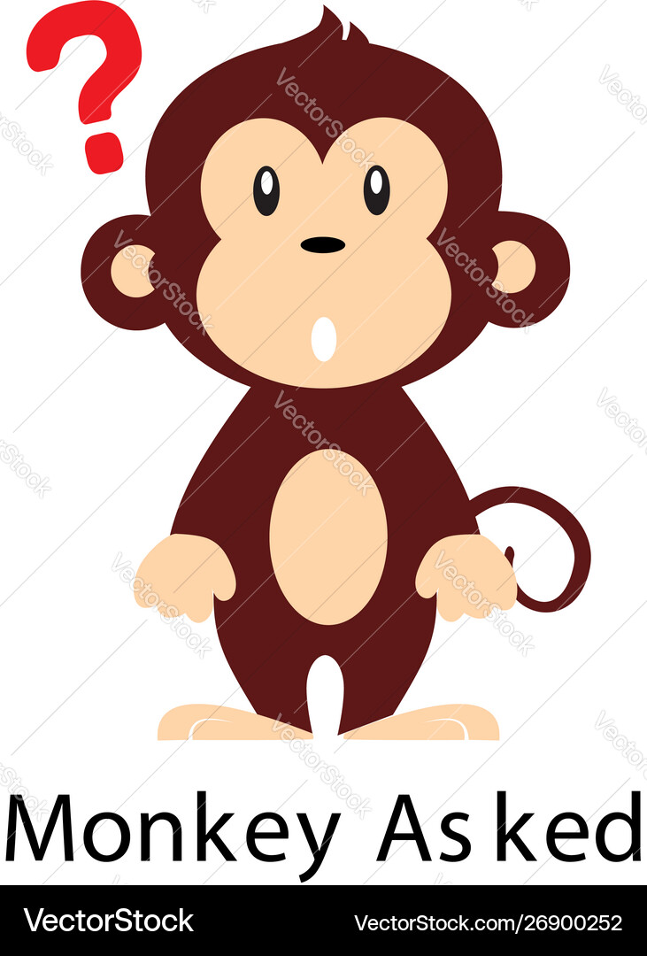 Monkey asked Royalty Free Vector Image - VectorStock