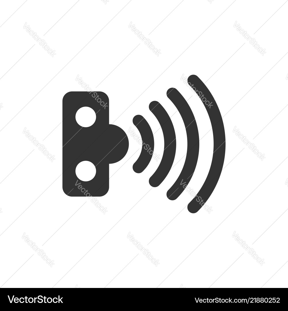 Motion sensor icon in flat style waves Royalty Free Vector
