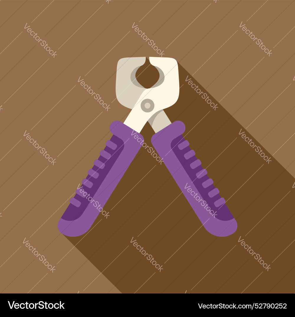 Purple pliers tool lying with handles open Vector Image
