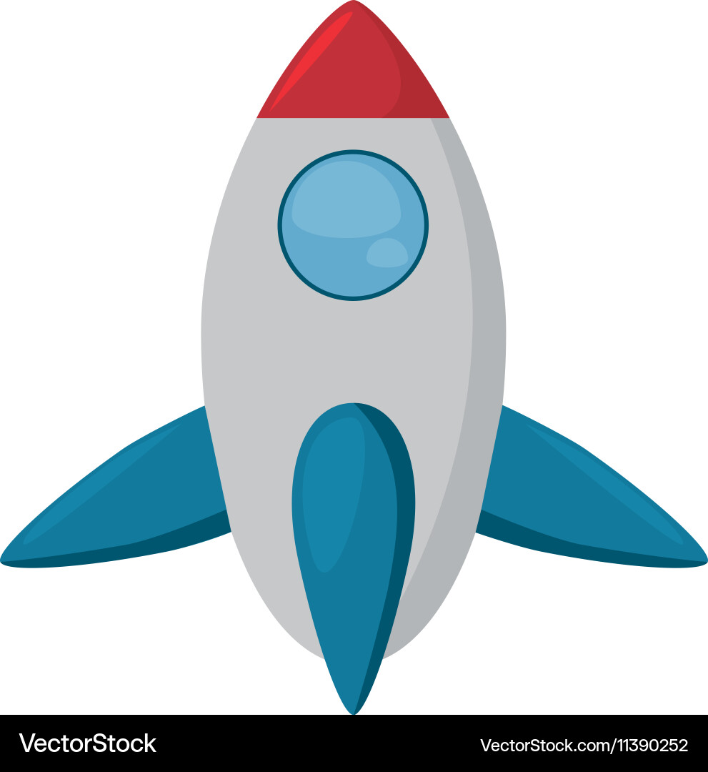 Rocket space transport isolated icon Royalty Free Vector