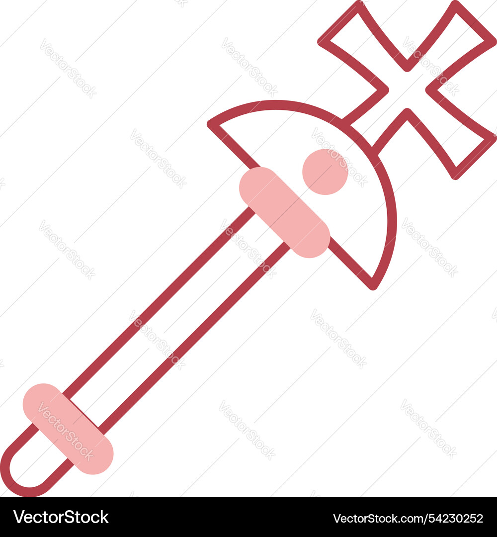 Scepter line fill icon Royalty Free Vector Image