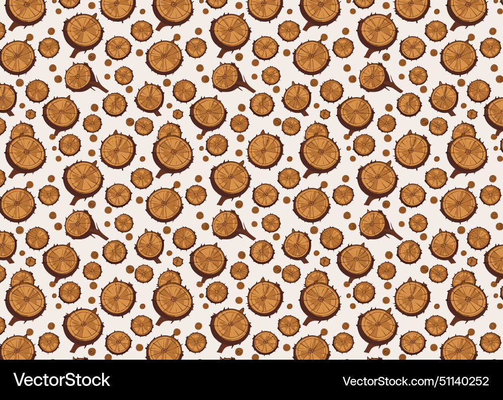 Wooden logs seamless pattern on white background Vector Image