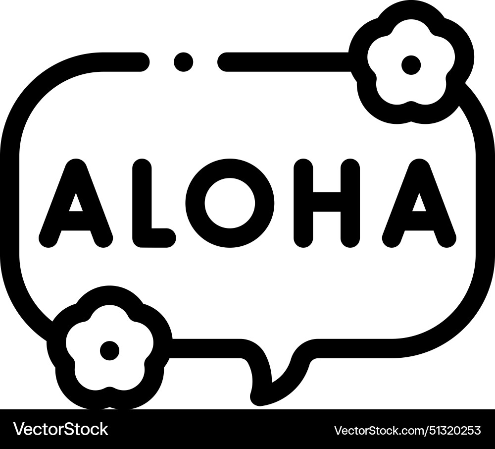 Aloha icon thin linear style design isolated Vector Image