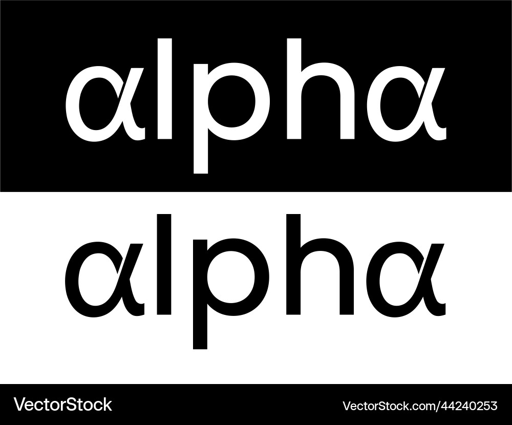 Alpha text logo design icon Royalty Free Vector Image