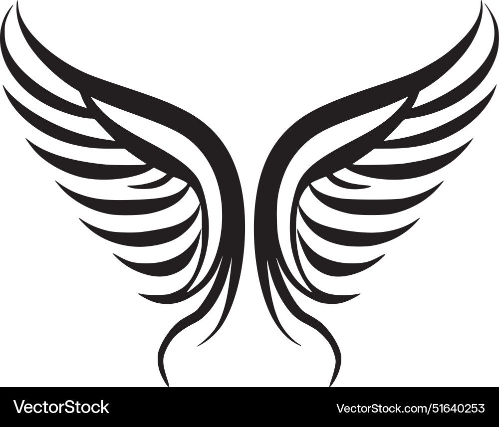 Angel wings - black and white Royalty Free Vector Image