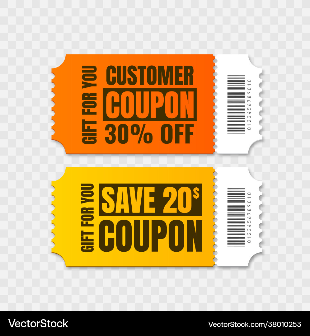Coupon discount isolated Royalty Free Vector Image