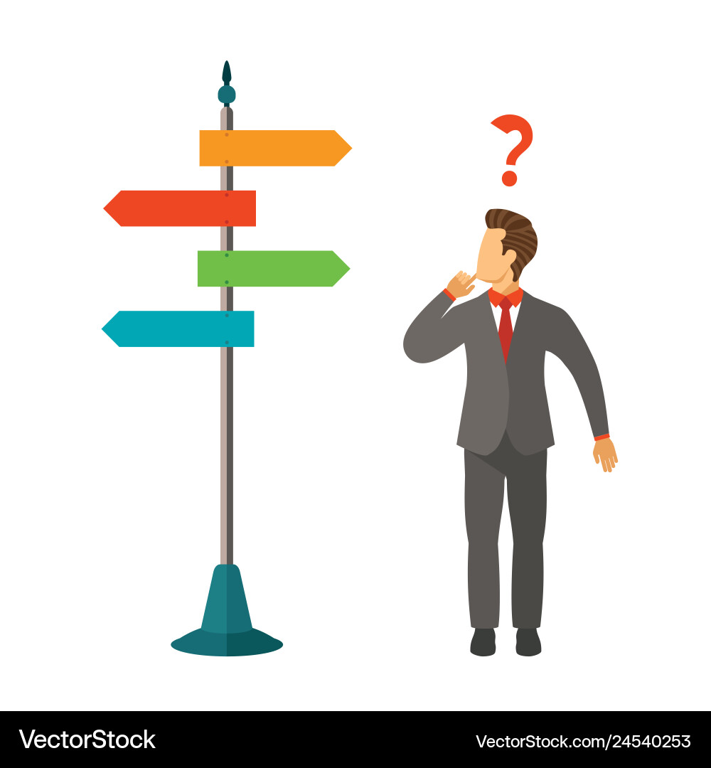 Different ways concept in flat cartoon style Vector Image