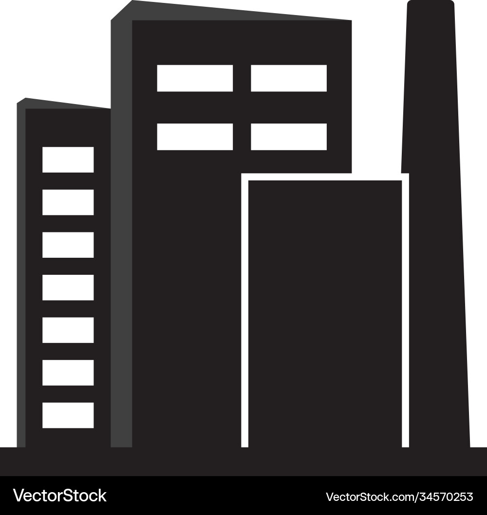 Factory building industrial Royalty Free Vector Image