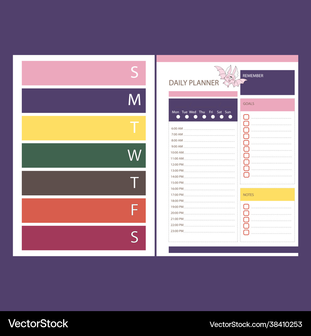 Halloween Daily Planner Template Royalty Free Vector Image