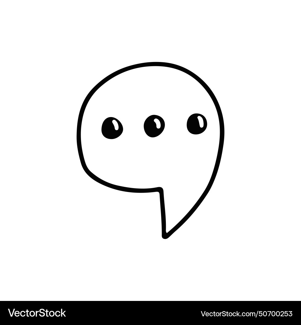 Hand-drawn speech bubble doodle with three dots Vector Image