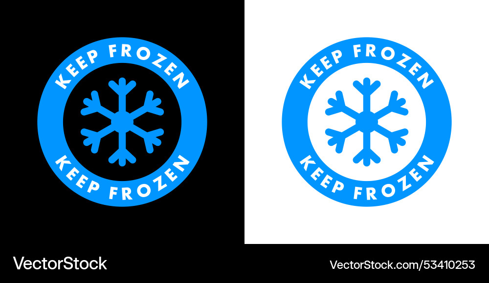 Keep frozen - signs for product labeling Vector Image