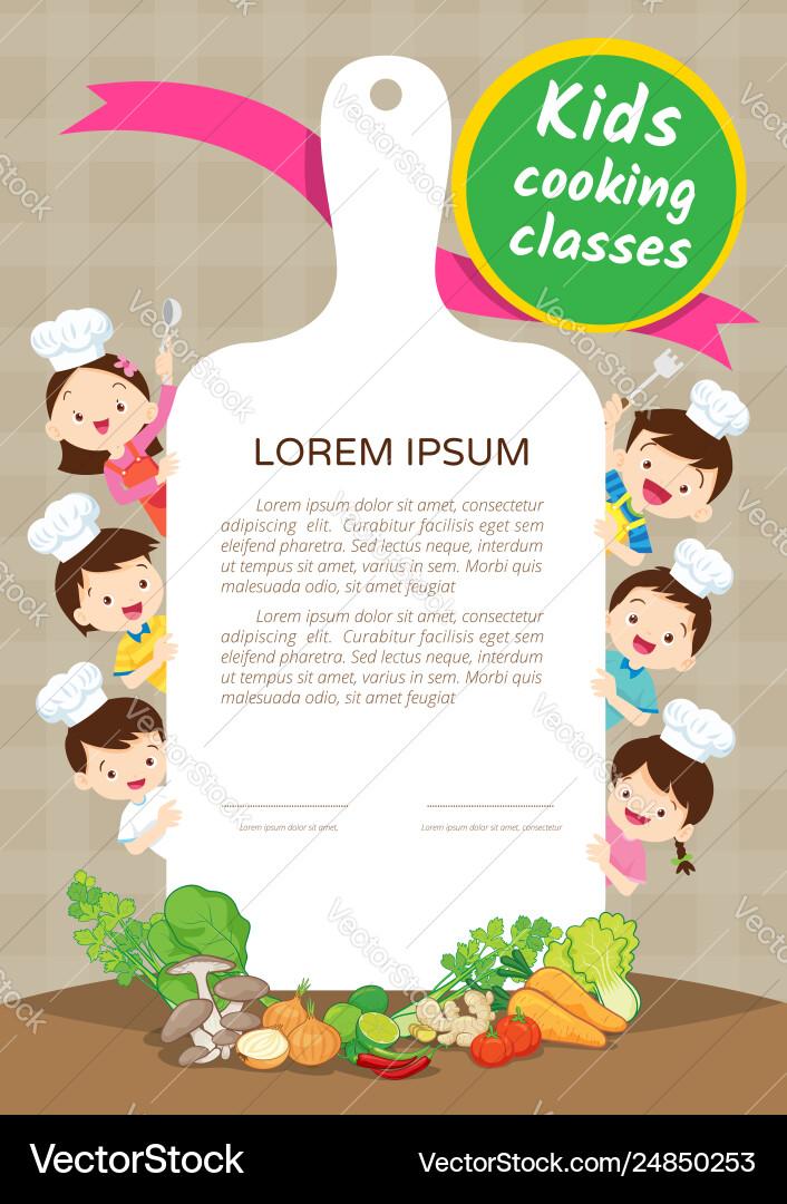 Kids cooking class certificate 6 Royalty Free Vector Image