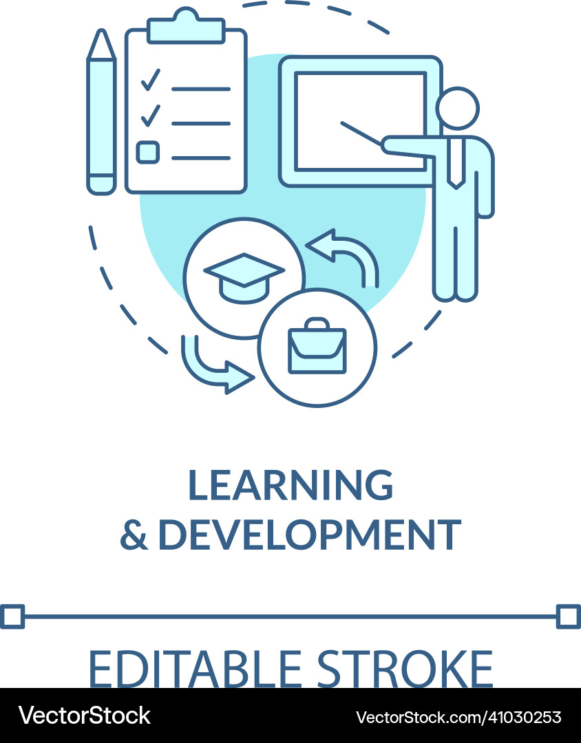 Learning and development turquoise concept icon Vector Image