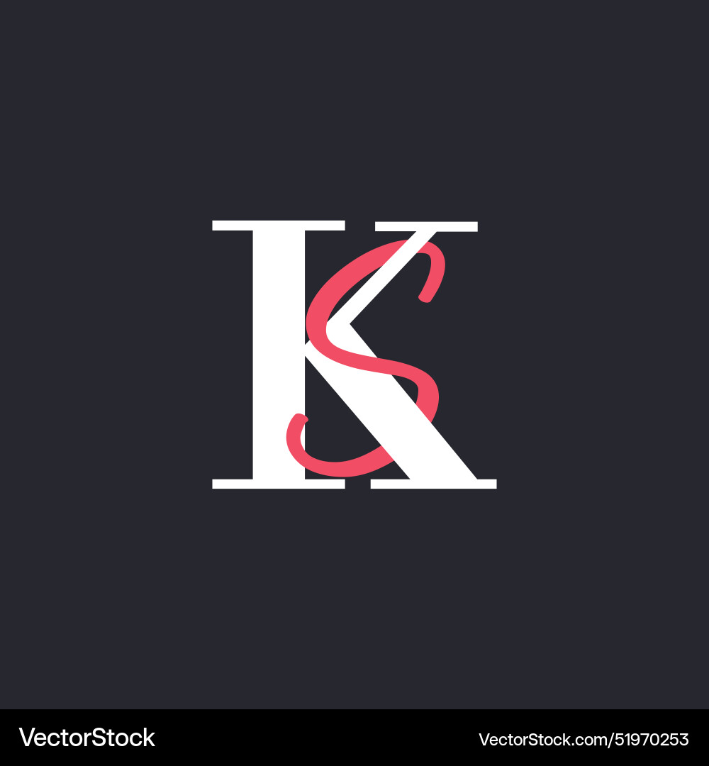 Letter ks logo perfectly blended initials Vector Image