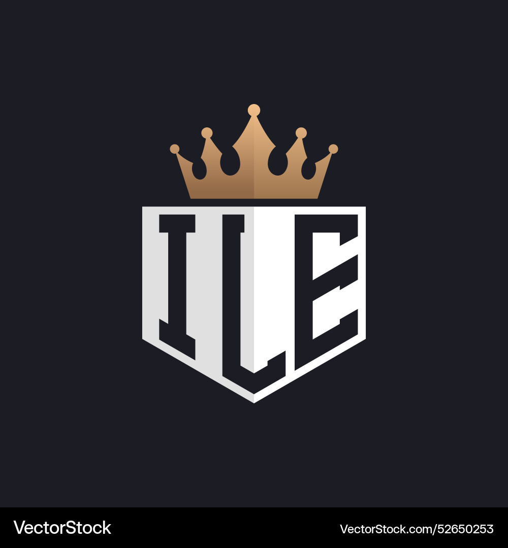Luxury ile logo with crown elegant initials Vector Image